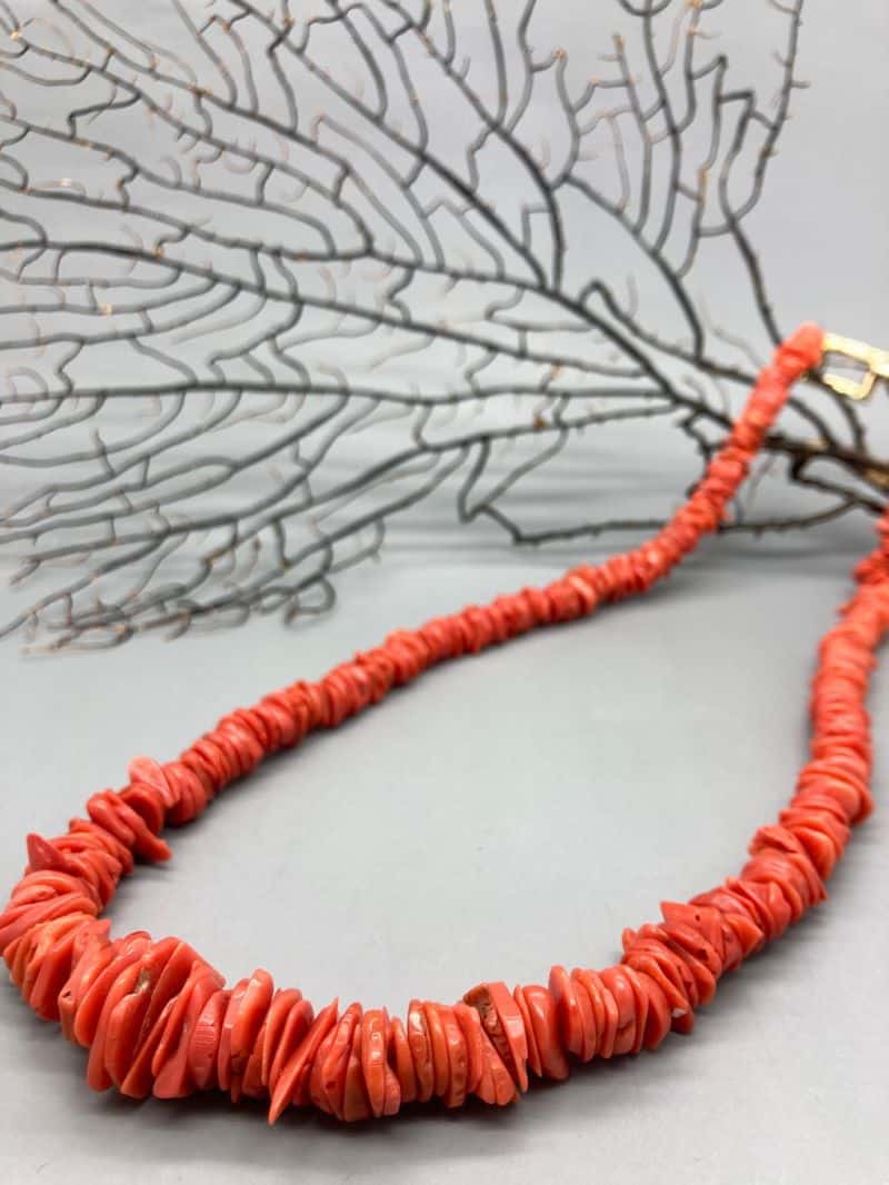 Collana di corallo rosso mediterraneo naturale mm 4.5, seconda scelta ...